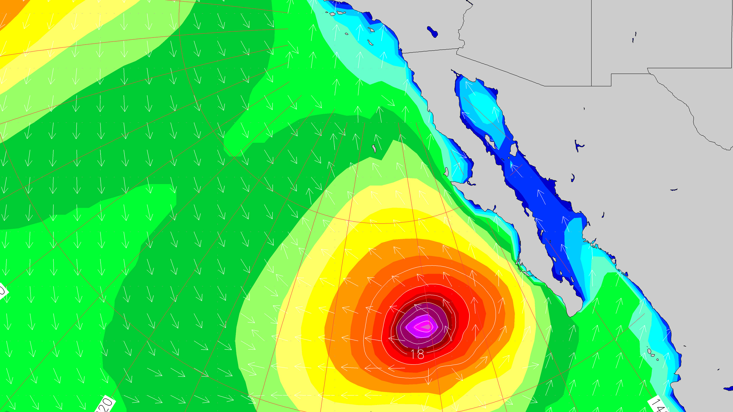 Hurricane Elida West of Cabo, Tracking Away from Baja
