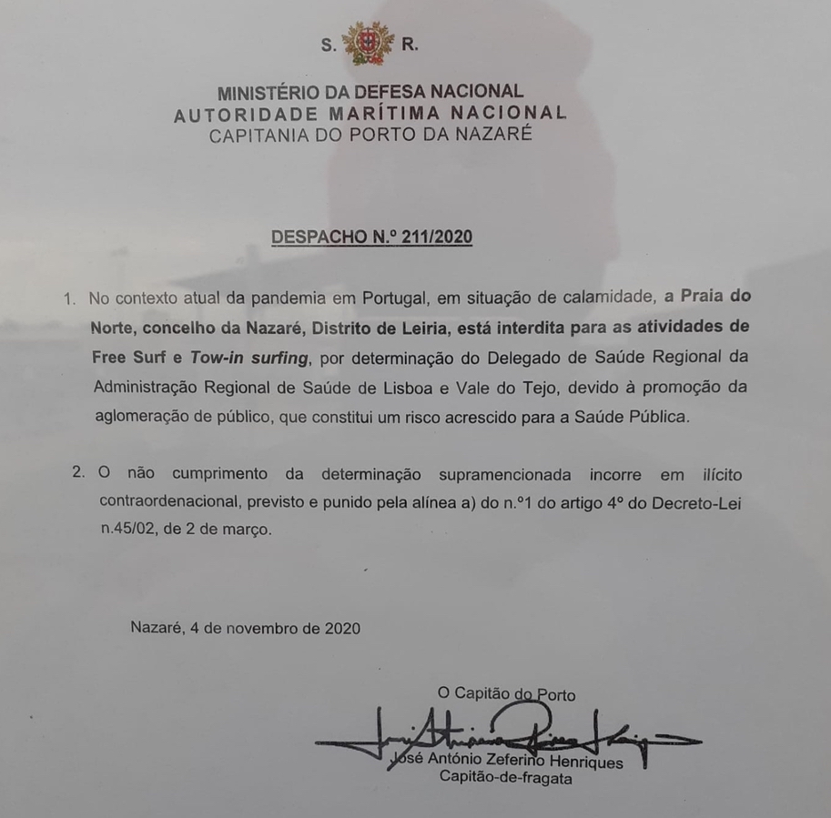 BREAKING: Officials Ban Surfing at Nazaré
