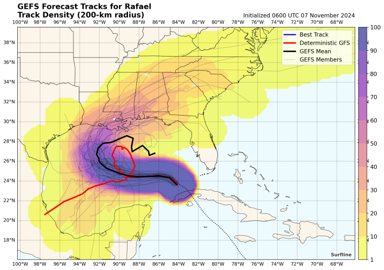 Hurricane Rafael Tracks Into Gulf of Mexico